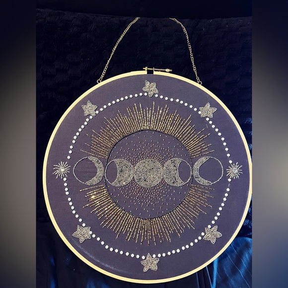 Wall Decor | Moon Phases Hand Embroidered Wall Hanging Decor | Poshmark